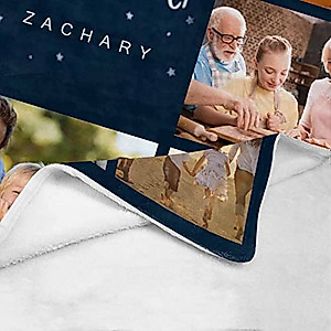 Artsadd Custom Multi Photos Blanket Fun Christmas Birthday Gift for Adult Women Men Personalized Picture Throw Blankets