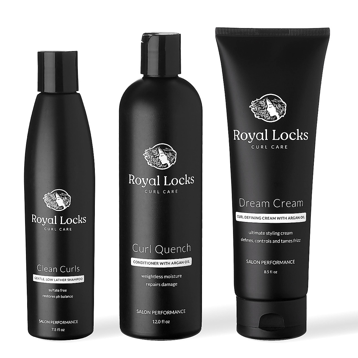 Royal Locks Wave Essentials Set | Clean Curls Shampoo, Curl Quench Conditioner, Dream Cream Curl Cream | Cleanses, Conditions, and Enhances Volume + Tames Frizz (7.5 fl oz, 12 fl oz, 8.5 fl oz)