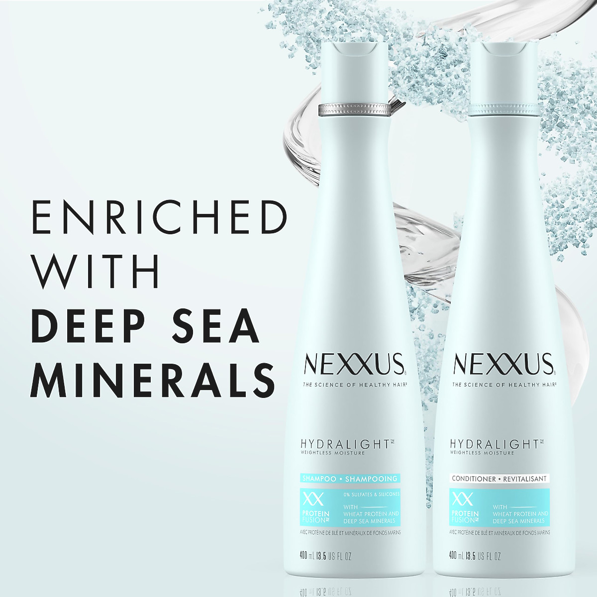 Nexxus Shampoo and Conditioner Hydra-Light 2 Count for Oily Hair Hair Care System Formulated With Proteinfusion Blend 13.5 oz