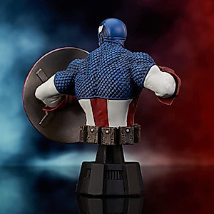 Diamond Select Toys Marvel Comics: Captain America 1:7 Scale Resin Bust, Multicolor, 6 inches