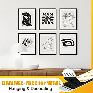 EMITEVER Picture Hanging Strips Heavy Duty, Damage Free Hanging Picture Hangers for Walls, Picture Hanging Kit, Hanging Hooks Without Nails, Black Adhesive Poster Wall Strips 20-Pairs (40 Strips)