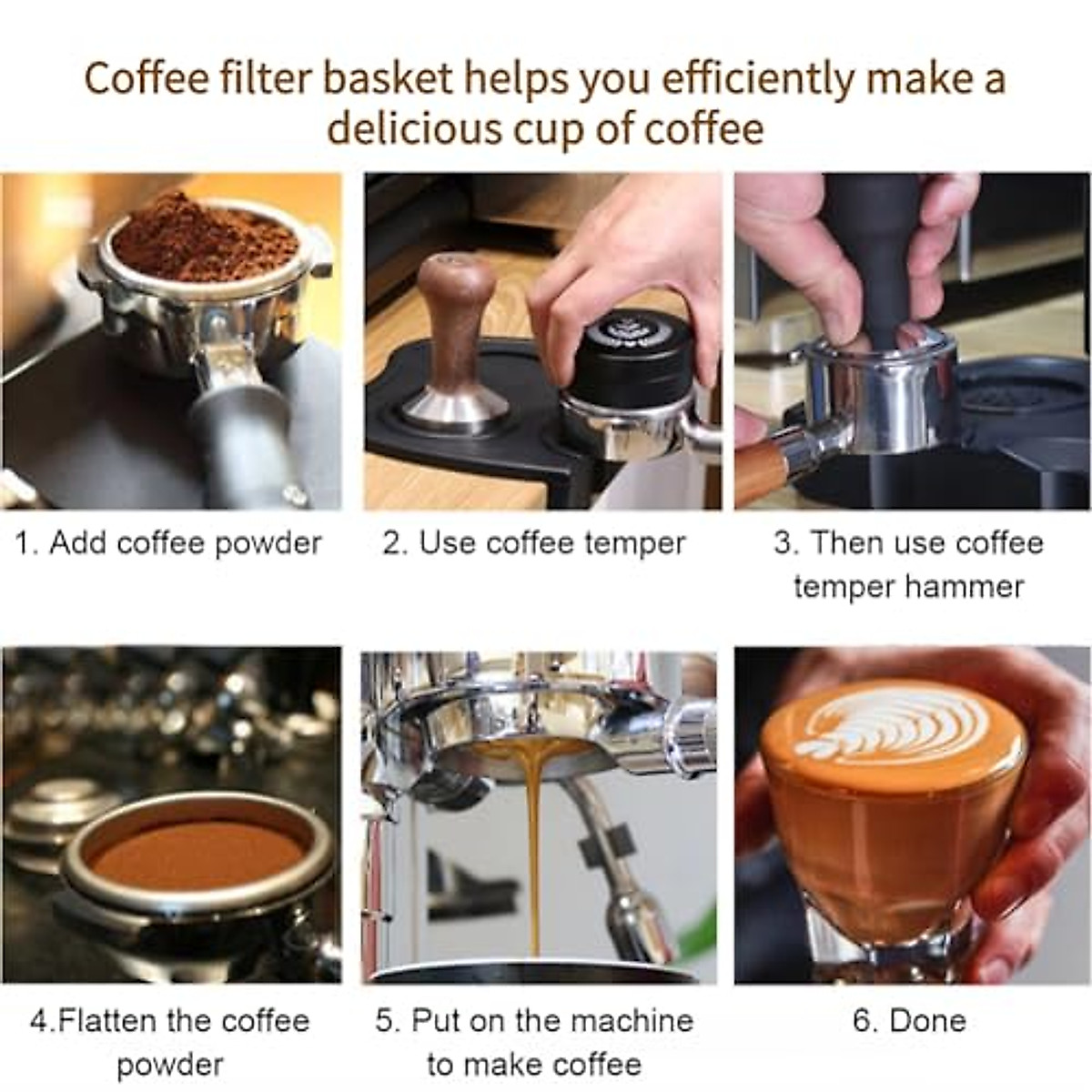 Haofy Coffee Filter Basket, Detachable Coffee Filter Cups Strainer, Stainless Steel Coffee Machine Filter Accessory for Home Office(1)