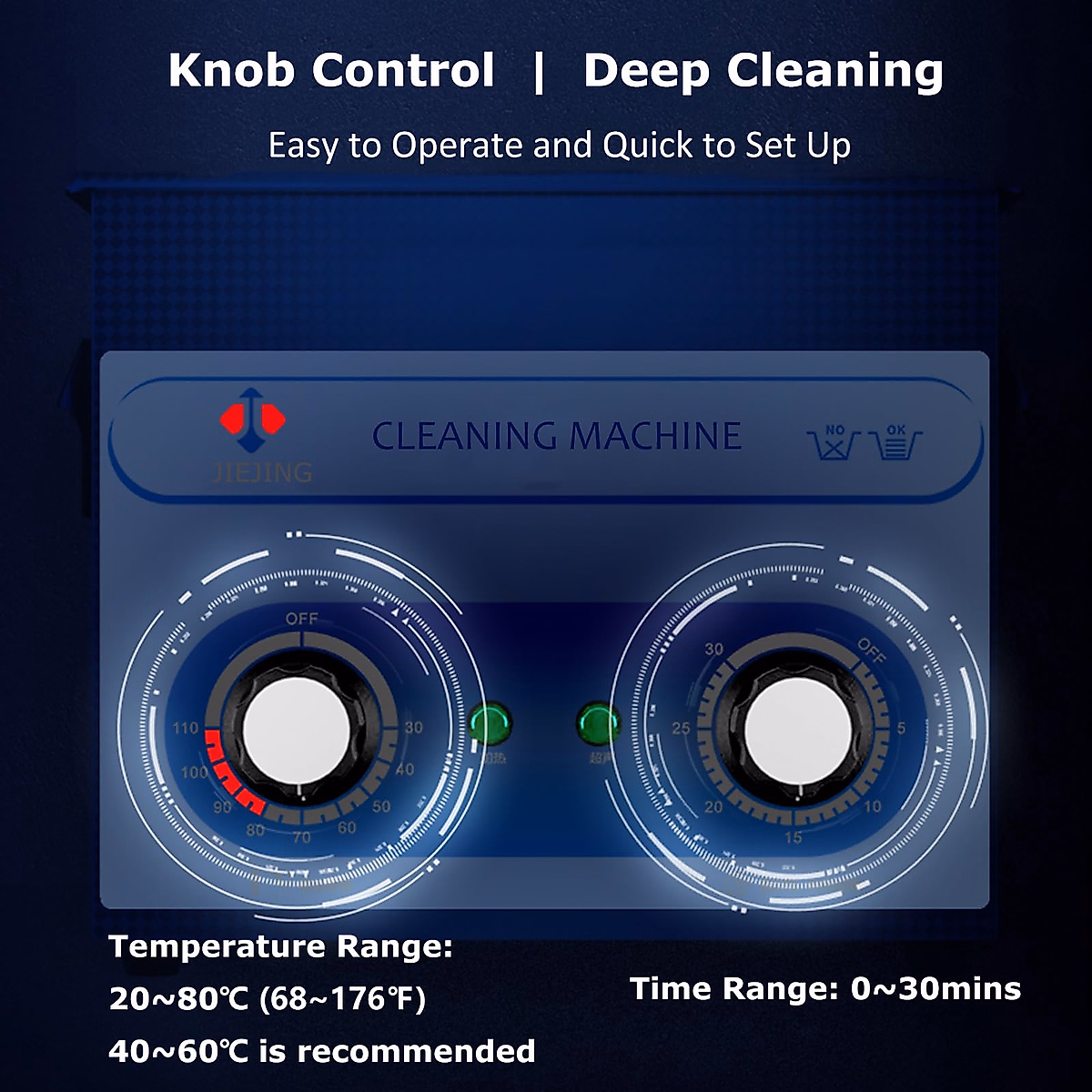 JIEJING 6.5L Jewelry Cleaner Ultrasonic Machine Knob Control Heated Sonic Cleaner Machine for Carburetor Glasses Parts etc