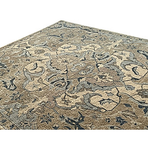 Natural Weave Pb Rug Hand Tuffted Nolan Style Traditional Wool Area Rugs Suitable for Living Room, Bedroom, Dining Room | 100% Wool | 100% Cotton Backing (8 x 10 FT)