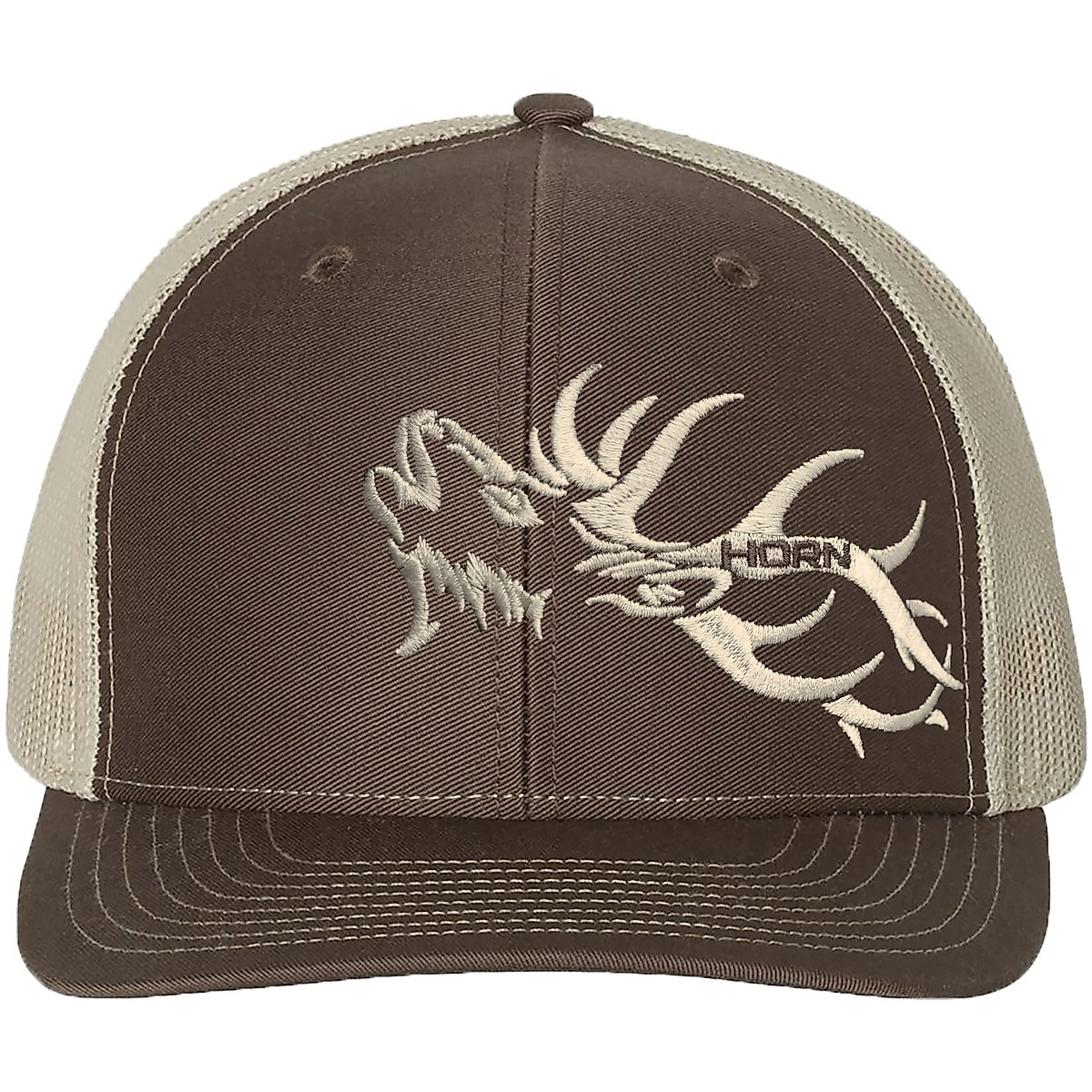 HORN GEAR Trucker Hat - Hunting Hat Series - Elk Hat Edition (Brown/Khaki)