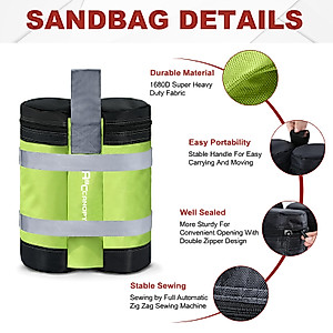 ABCCANOPY Canopy Sandbags for Instant Shelters, 140lb(Green)