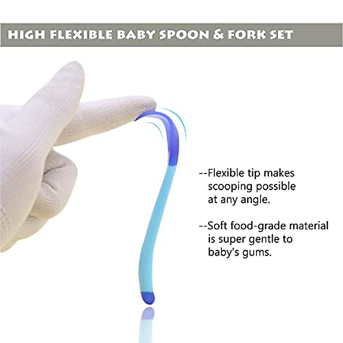 Baby Spoons First Stage Self Feeding 4 6 12 months, 8 Pack Toddler Utensils Spoons and Forks BPA Free, Gum-Friendly Baby Feeding Supplies