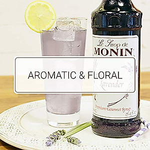 Monin - Lavender Syrup, Aromatic and Floral, Natural Flavors, Great for Cocktails, Lemonades, and Sodas, Non-GMO, Gluten-Free (1 Liter)