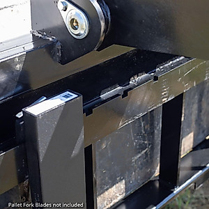 Titan Attachments Hydraulic Skid Steer Pallet Fork Grapple Attachment V2, 1/2in Thick Steel Frame, Quick Tach Mounting System