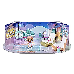 L.O.L. Surprise! Winter Chill Hangout Spaces Furniture Playset with Ice Sk8er Doll, 10+ Surprises with Accessories, for LOL Dollhouse Play- Collectible Toy for Kids, Gift for Girls Boys Ages 4 5 6 7+