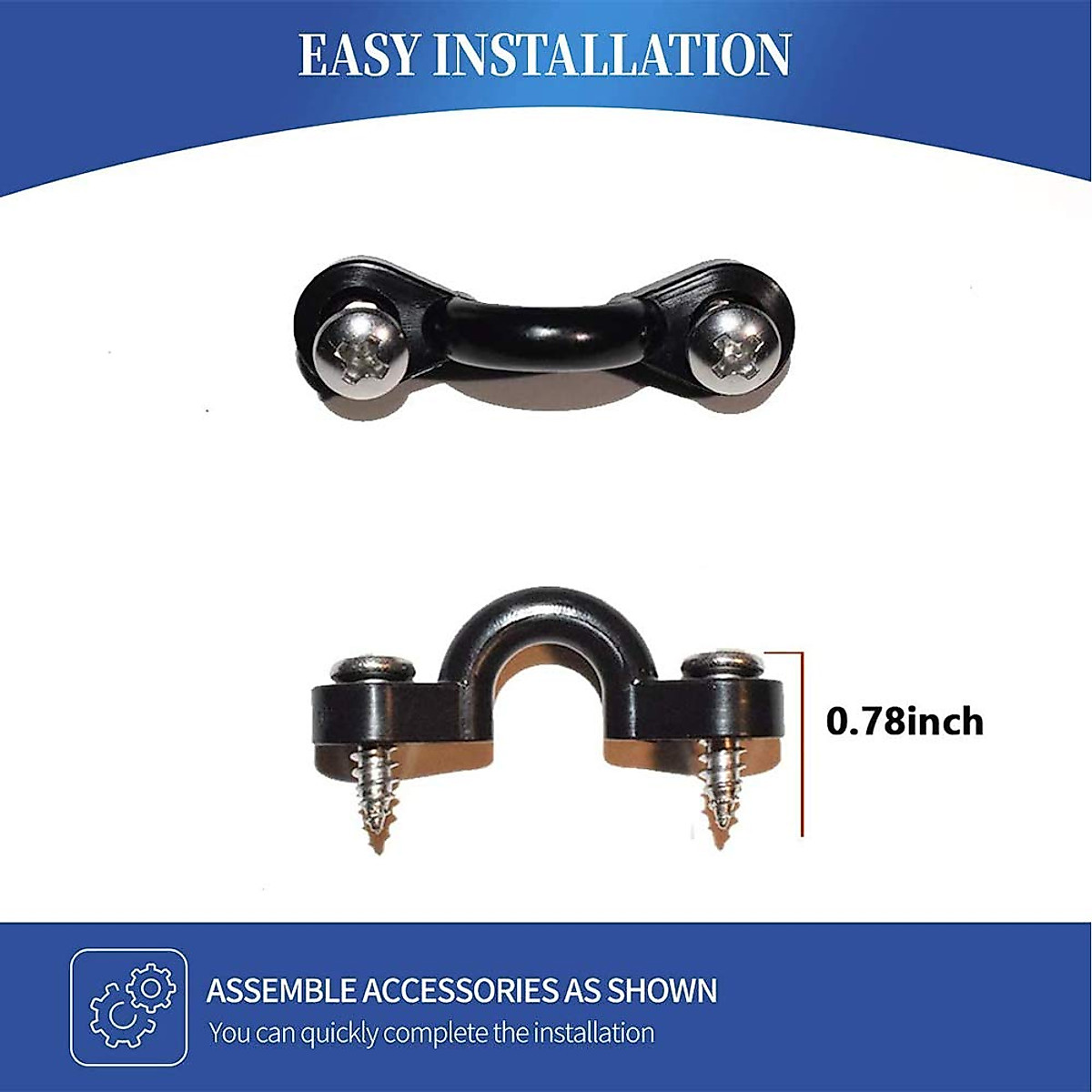 RANDDER Kayak Pad Eye Kit, 10pcs Kayak Tie Down Loops Deck Rigging Kit - Nylon Padeye and Stainless Steel Screws for Canoe Boat Kayaking Accessories