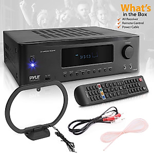 Pyle 7.1-Channel Hi-Fi Bluetooth Stereo Amplifier - 2000 Watt AV Home Theater Speaker Subwoofer Surround Sound Receiver w/Radio, USB, RCA, HDMI, MIC in, Supports 4K UHD TV, 3D, Blu-Ray -PT796BT