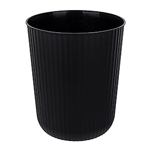 JiatuA Small Trash Can Plastic Wastebasket 1.5 Gallon Round Garbage Container Bin for Bathroom, Kitchen, Home Office, Dorm, Kids Room, Black