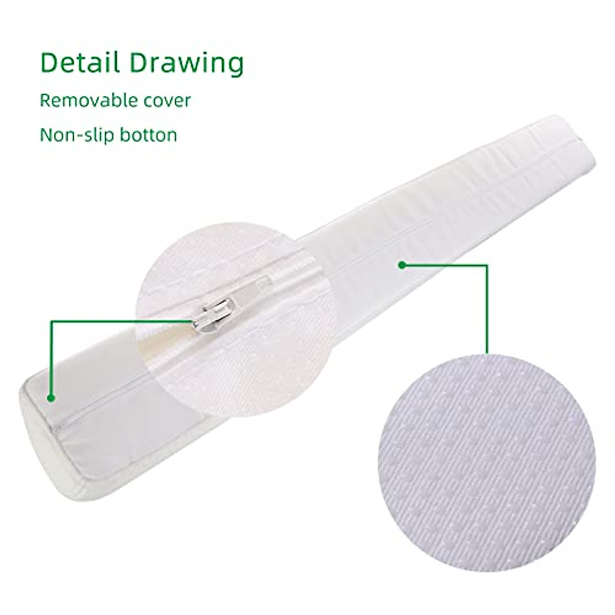 BBjixiang Toddler Bed Bumper for Twin Bed, Crib Rail Guard for Baby Boys and Girls Foam Long Pillow Pad with Non-Slip Washable Cover 1 Pack