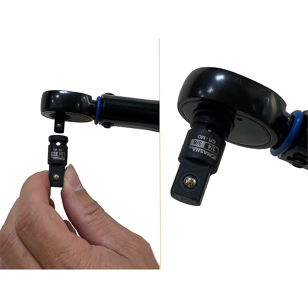 Masha Tools-Impact Socket Adapter and Reducer Set / 4 Piece Set / 1/4” – 3/8” – 1/2” Impact Driver Conversions/Chrome Molybdenum Steel (CF-AD1238)