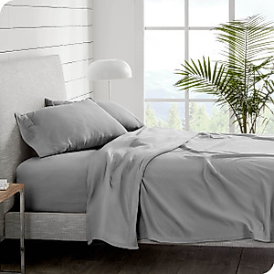 Bare Home Super Soft Fleece Sheet Set - Queen Size - Extra Plush Polar Fleece, No-Pilling Bed Sheets - All Season Cozy Warmth (Queen, Light Grey)