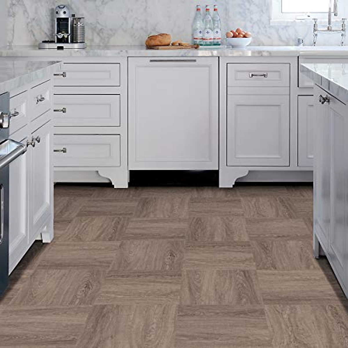 FloorPops FP3321 Bungalow Peel & Stick Floor Tiles, Neutral