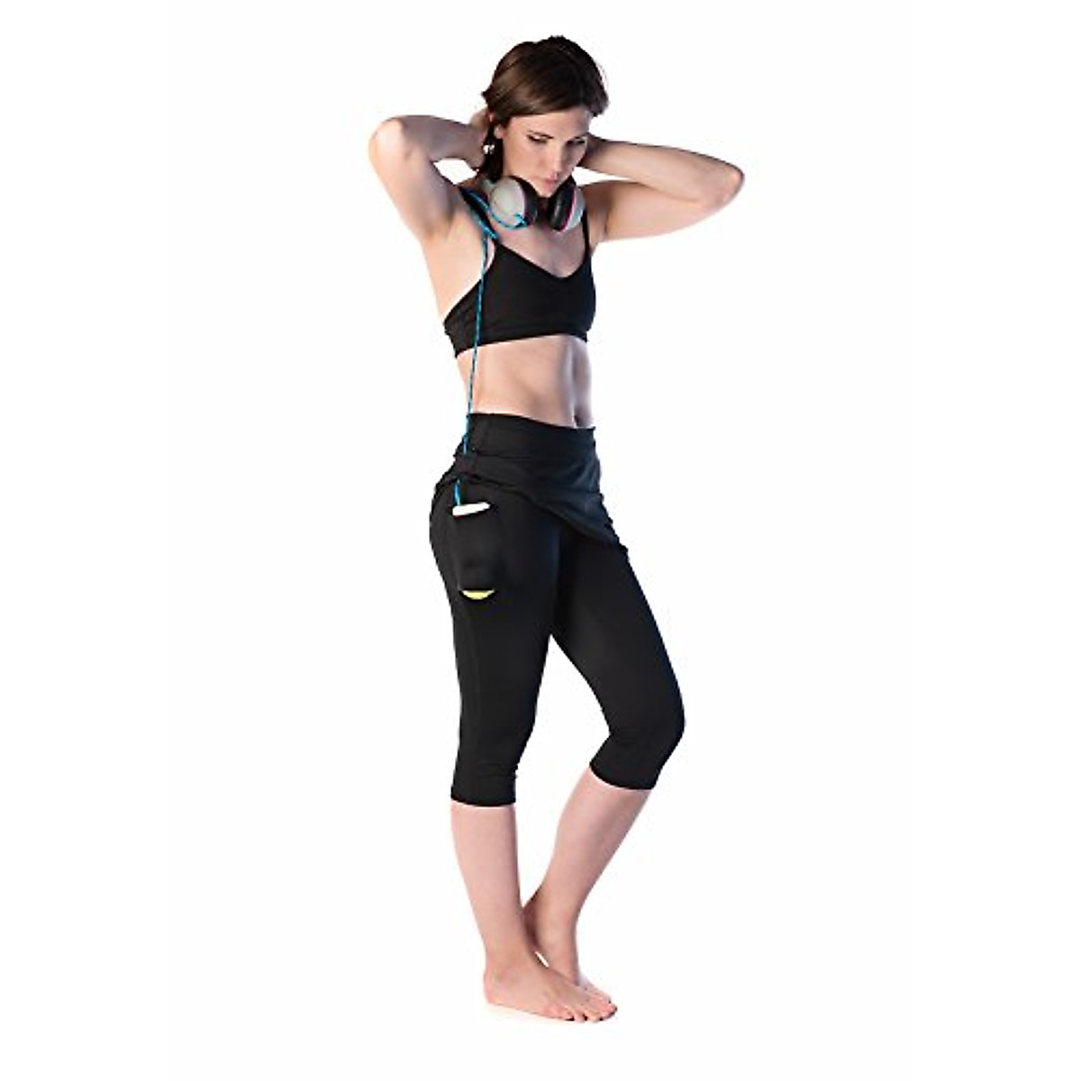 Skirt Sports Women's Lotta Breeze Capri Skirt - Skirt with Moisture-Wicking Capri Leggings, Black, M