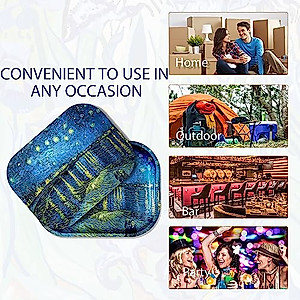 Rolling Tray with Magnetic Lid,Smooth Rounded Edges Double-Sided Printing with Van Gogh Art Premium Metal Small Tray,Perfect Storage for Home Or On-The-go-7" X 5.5" (Van Gogh Art)