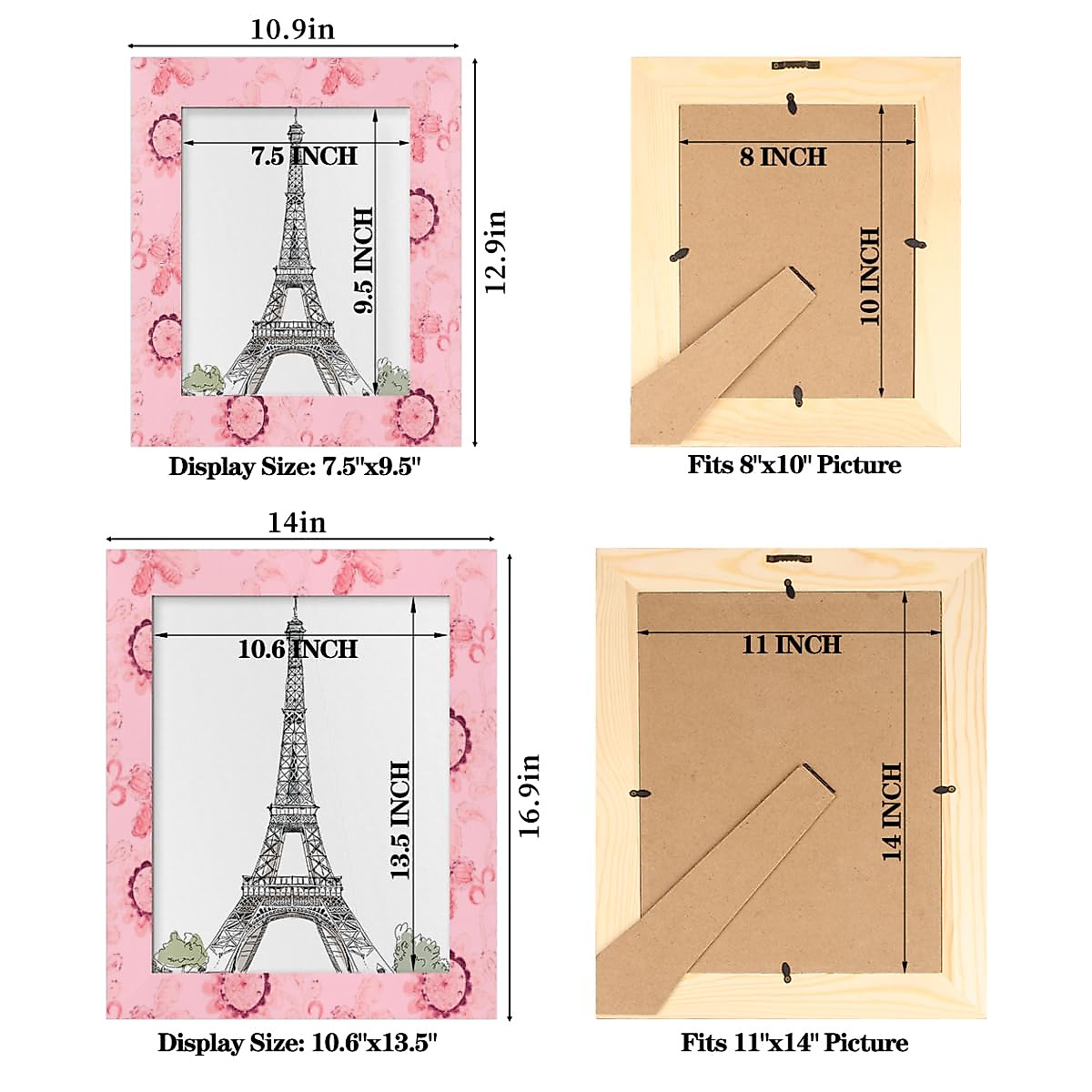 POFATO Red Sunflower Flower 8x10 Picture Frame Wood Photo Frame for Tabletop Display Wall Mount Picture Frame Display 8 x 10 Inch Photo Wall Decor Home Gift Frames