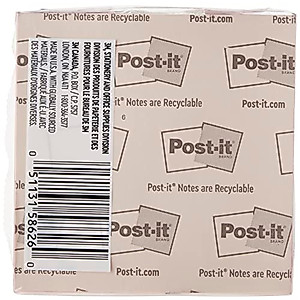 Post-it Notes, 3 in x 3 in, 1 Cube, America's #1 Favorite Sticky Notes, Pink Wave, Clean Removal, Recyclable (2027-RCR)