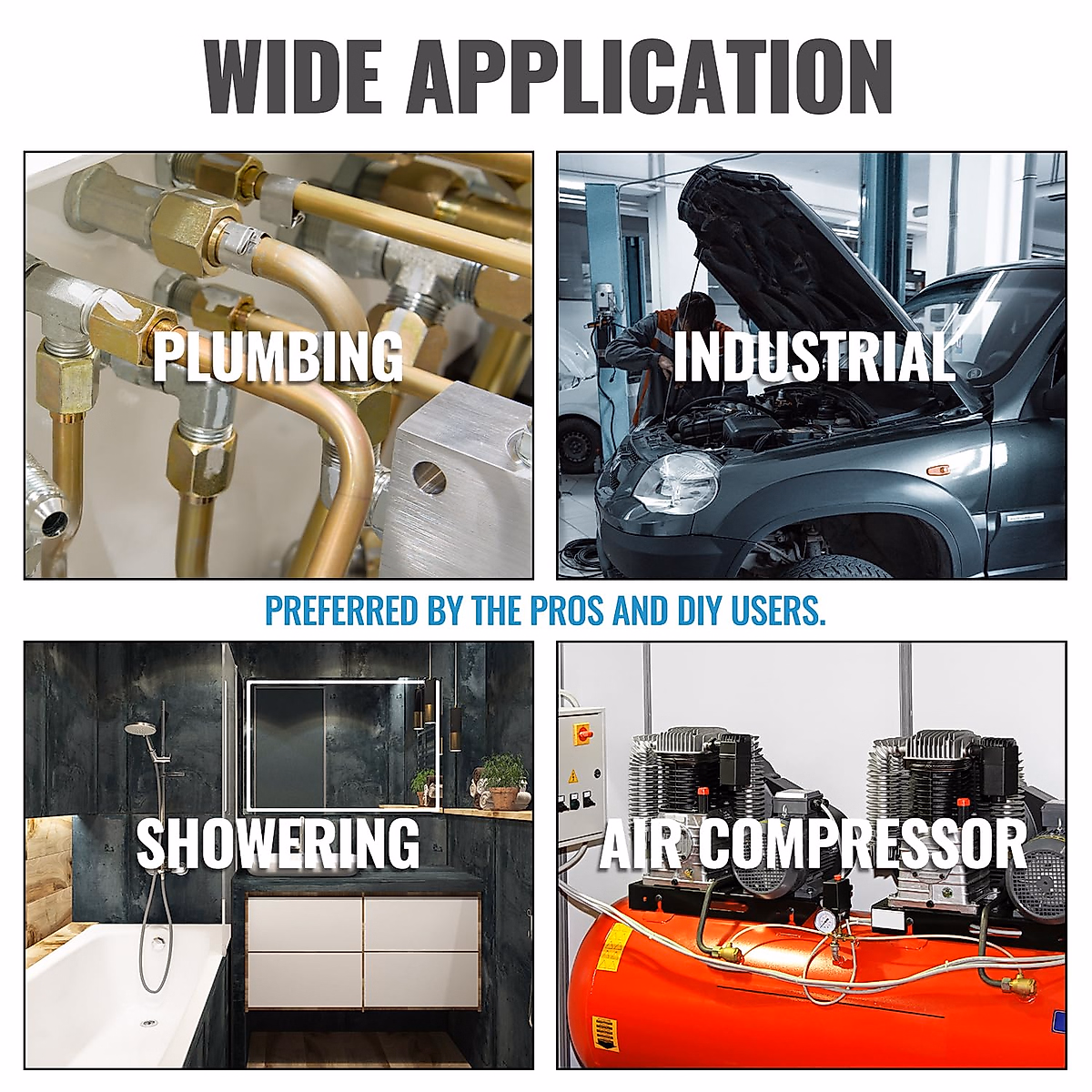 SUNGATOR 3/8 Inch Female to 1/4 Male Reducer, NPT Brass Pipe Fittings Adapters, 1/4" Male to 3/8" Female NPT Reducer Adapters, Brass Pipe Extension Connectors, Pack of 2