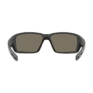 Costa Del Mar Mens Fantail Pro Fishing and Watersports Rectangular Sunglasses, Matte Grey/Blue Mirrored Polarized-580G, 60 mm