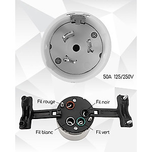 Generator Male Plug 50 Amp Twist Lock Plug Replace LL550P CS6365, Generator Power Cord Connector for Car RV Boat Camping Vehicle, 3 Pole 4 Wire Grounding, 12500W