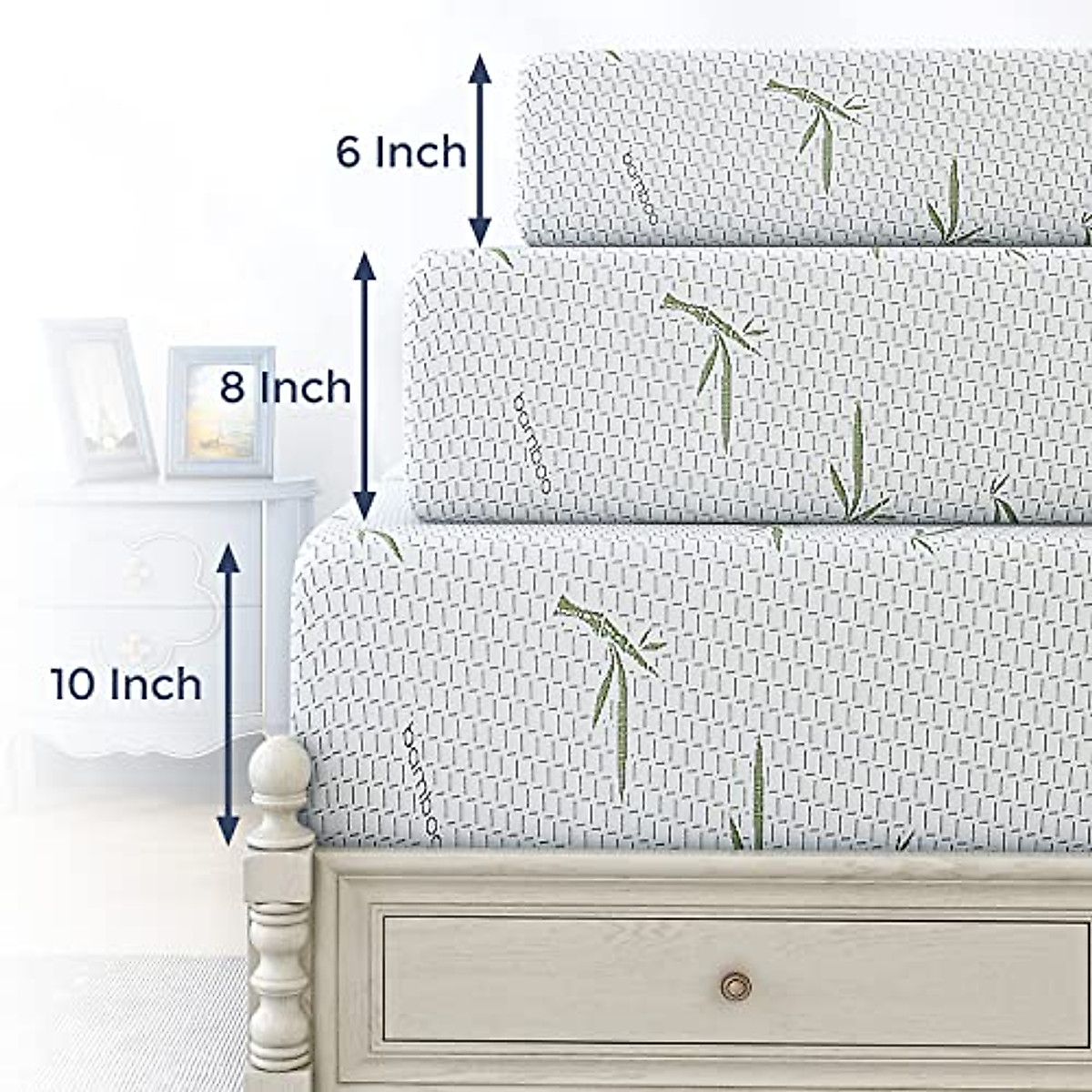 IULULU Full Size Mattress in a Box, 6 Inch Gel Memory Foam Mattress for Kids Breathable Bamboo Cover Mattress for Bunk Bed, Trundle Bed, CertiPUR-US Certified, Made in USA