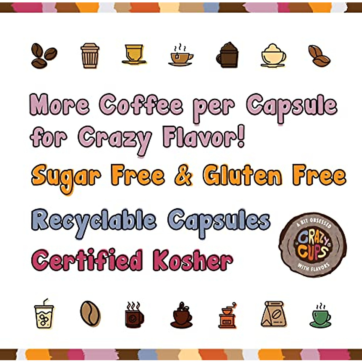 Crazy Cups Flavored Coffee for Keurig K-Cup Machines, Bananas Foster Flambe', Hot or Iced Drinks, 22 Single Serve, Recyclable Pods