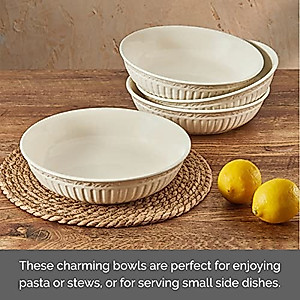 Mikasa Italian Countryside Set of 4 Pasta Bowls, 9.25 Inch, Cream