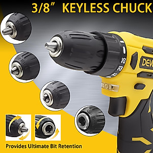 DEVONIC Cordless Drill Set,21V Electric Drill with 2 Lithium Battery and Charger,3/8"Keyless Chuck,25+1 Torque Setting and 28pcs Drill Screwdriver Bits