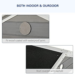 PawHut 64.5" Wooden Bird Cage Aviary, Flight Cage with 4 Perches, Nest and Slide-Out Tray for Indoor/Outdoor, Gray