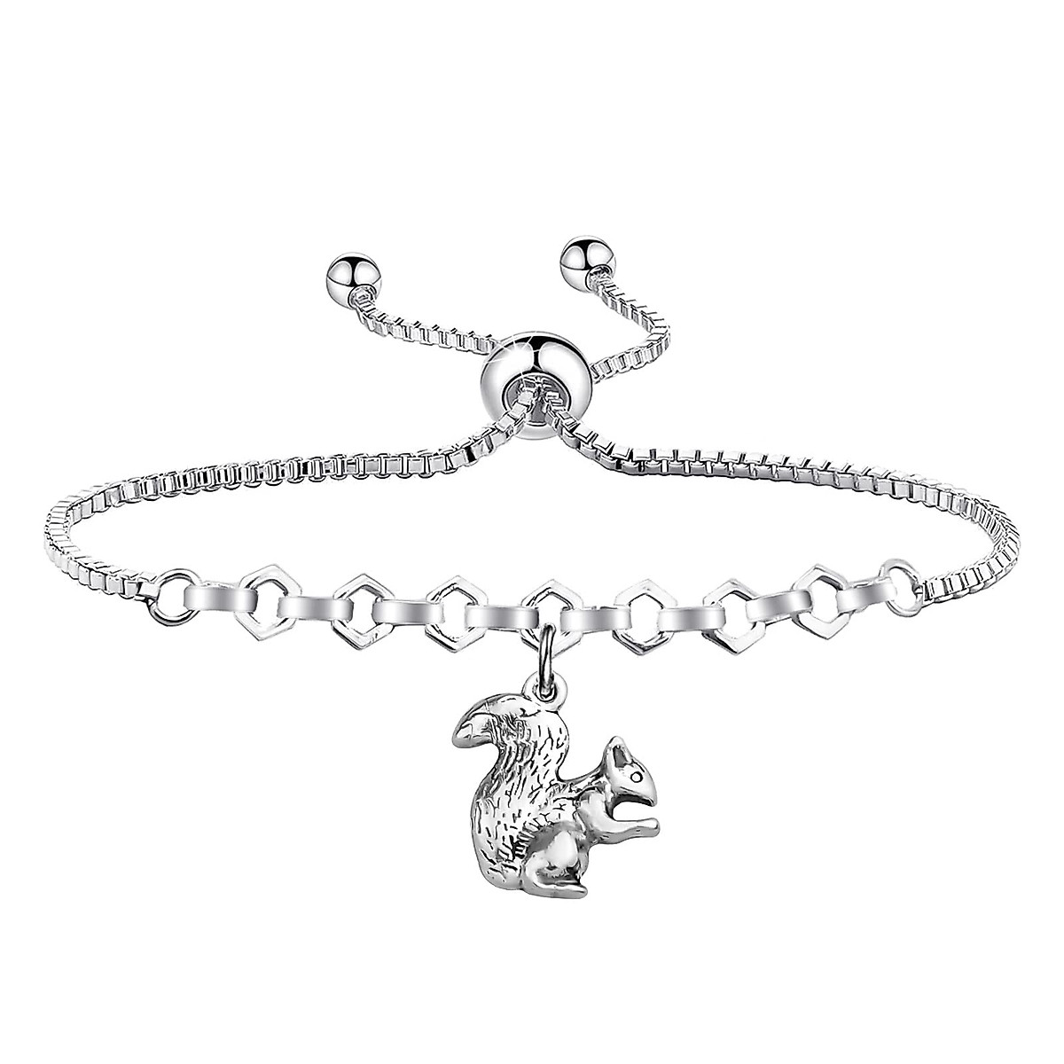 UJIMS Squirrel Gift Squirrel Lover Bracelet with Inspirational Message Card Animal Lover Gift for Women Best Friend (Squirrel Bracelet Card)