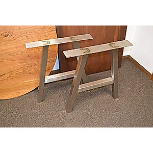 Brushed Stainless Table Legs, A-Frame Style - Any Size