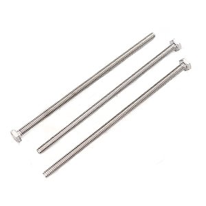 cSeao 10pcs 1/4-20 x 6 Hex Head Bolts Screws, Full Thread, Plain Finish, F593C 18-8 304 Stainless Steel