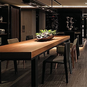 NIUYAO Solid Wood Dining Table, Industrial Wood Rectangle Dining Table Pine Tabletop Furniture with 4 Black Metal Legs Pedestal in for Dining Room Kitchen -79" L x 31.5" W x 29.5" H