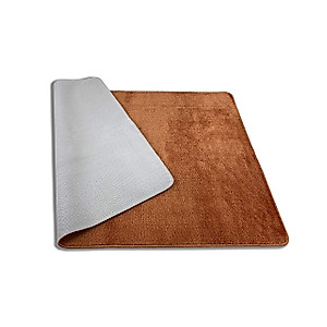 Euro Collection Solid Color Area Rug Rugs Slip Skid Resistant Rubber Backing Machine Washable More Color Options Available (Burnt Orange, 3'3" x 4'11")