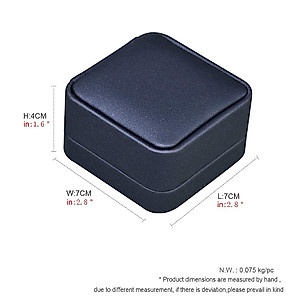 Woodten Blue Round Corner Earrings Gift Box PU Leather Jewelry Earring Gift Packaging Box