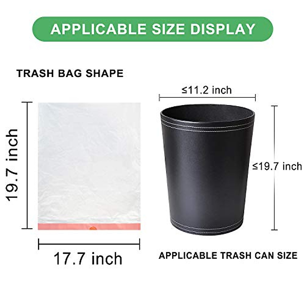 Small Drawstring Trash Bags, Magesh 4 Gallon Kitchen Trash Bags/Garbage Bags, White, 150 Counts
