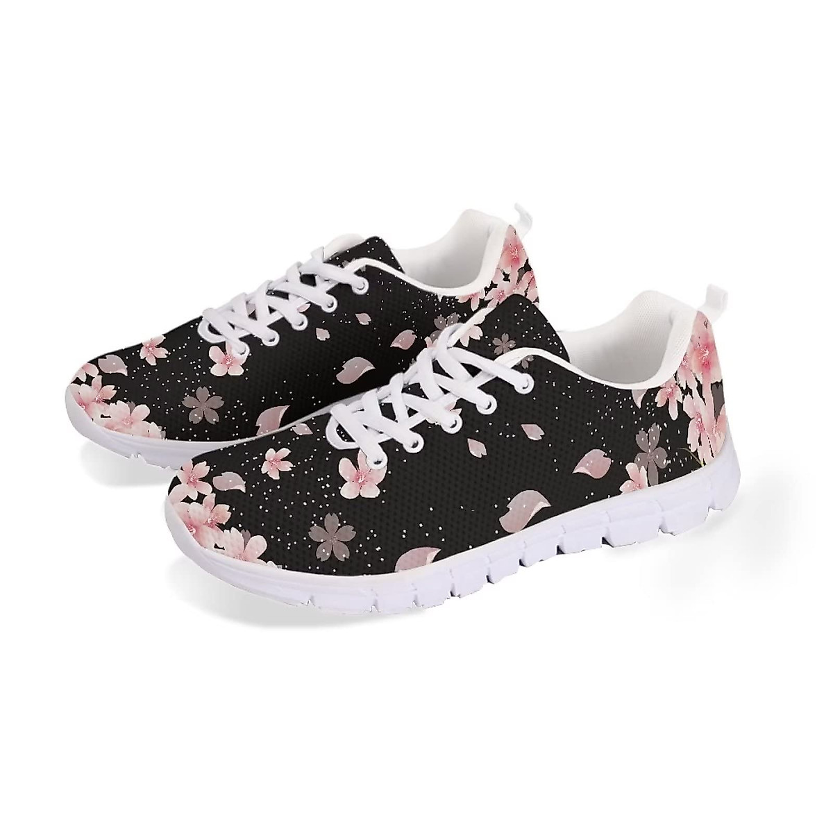 Jeiento Cherry Blossoms Shoes for Women Running Shoes Casual Breathable Walking Shoes Sport Athletic Sneakers Gym Tennis Shoes US 8.5