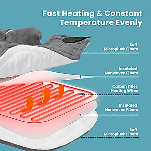 Weighted Heating Pad for Neck and Shoulders- 2.4lb Electric Neck Heating Pads for Neck Cramps Pain Relief, Heat Pads with 6 Heating Levels, 4 Auto-Off, Gifts for Women Men Mom Dad, 22"x22"