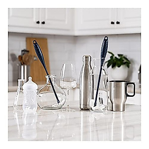 DryMeister Water Bottle & Baby Bottle Dryer Brush | Patented to Dry Fast for No Scum or Gunk | Helps Prevent Spots on Vases & Wine Glasses | Works on Carafes, Water Bladders & Reusable Bags