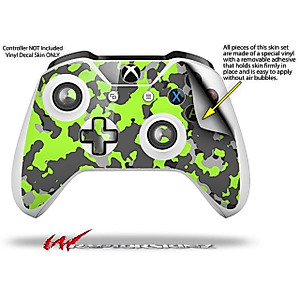 WraptorSkinz Decal Vinyl Skin Wrap Compatible with Xbox One S/X Controller - WraptorCamo Old School Camouflage Camo Lime Green (Controller NOT Included)