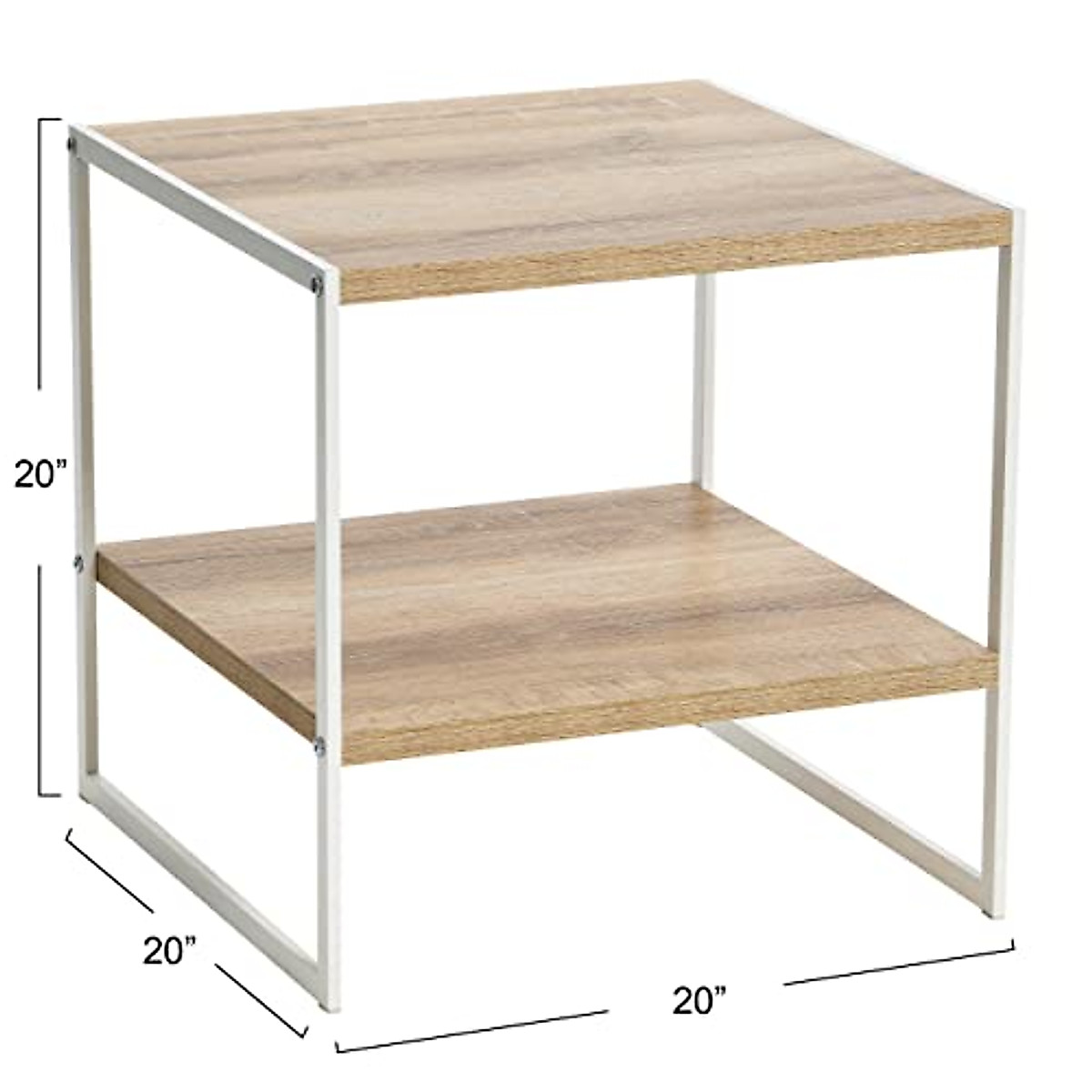 Household Essentials Coastal Oak Square Side Table End