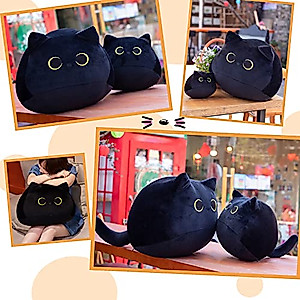 Yoruii 16" Black Cat Plush Toy, Cute Stuffed Animal Pillow, Creative Gift for Valentines & Birthdays