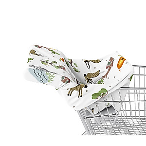 Stretchy Multi Use Cover Safari Animals Car Seat Canopy Nursing Breastfeeding Cover Up Shopping Grocery Cart High Chair Covering Baby Girl or Boy Nursery Decor African Jungle Zebra Lion Giraffe