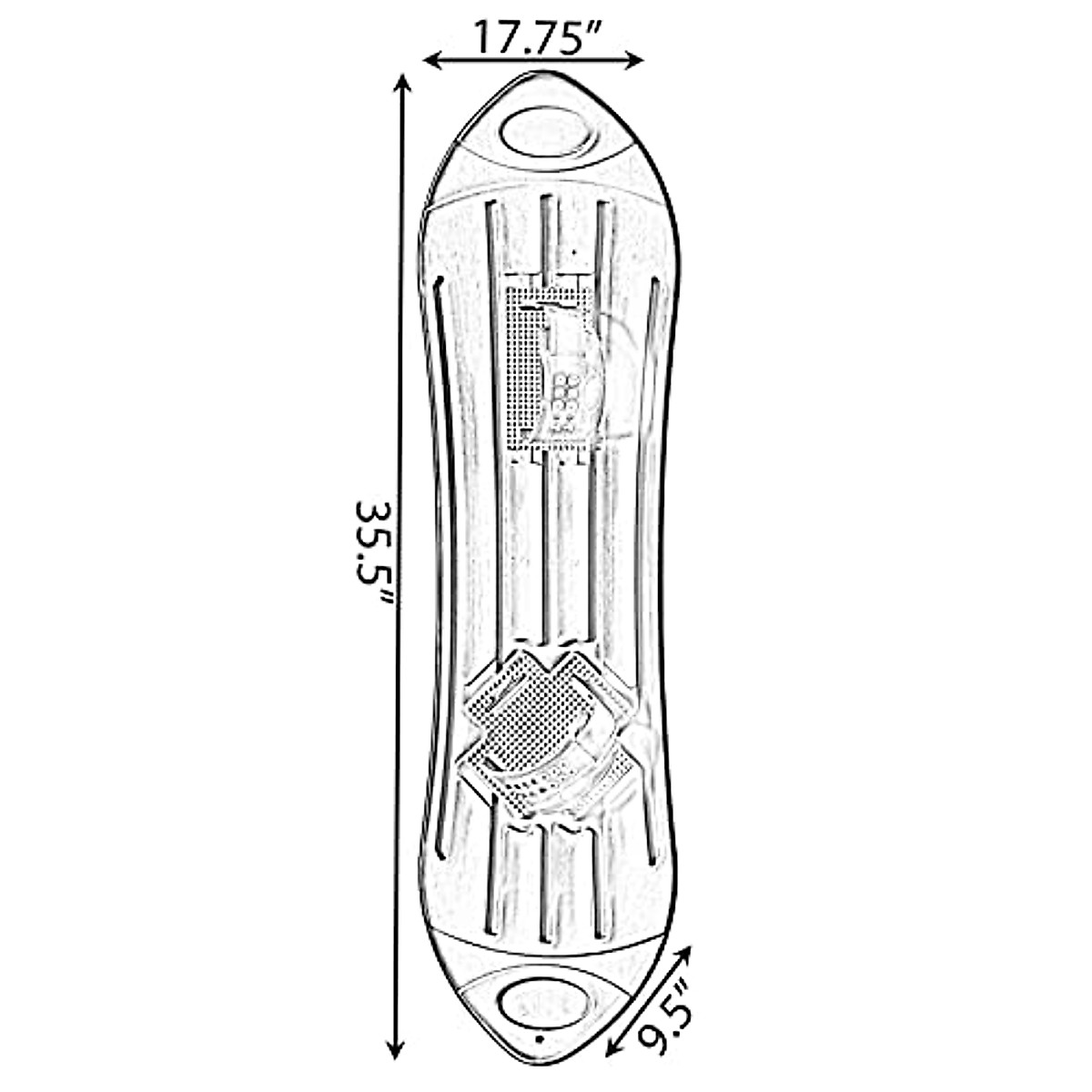 Kids Plastic Outdoor Snowboard Ice Sled, Single-Person, Kids Over 5 Years, Blue