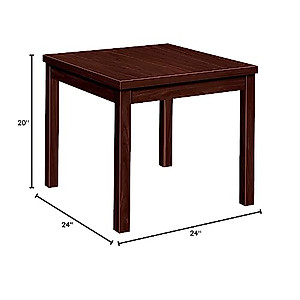 HON 80000 Corner Table, 24" L x 24" W x 20" H, Mahogany