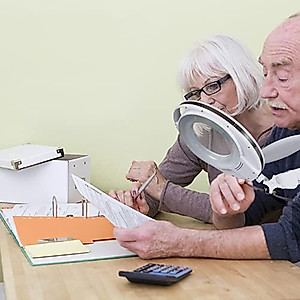 Cosywarm Magnifying Lamp, Magnifying Glass with Light and Clamp Hands Free, Adjustable Swivel Arm, LED Magnifier Work Lamp for Reading, Crafts, Sewing, Coin Collection, Hobbies, Workbench.